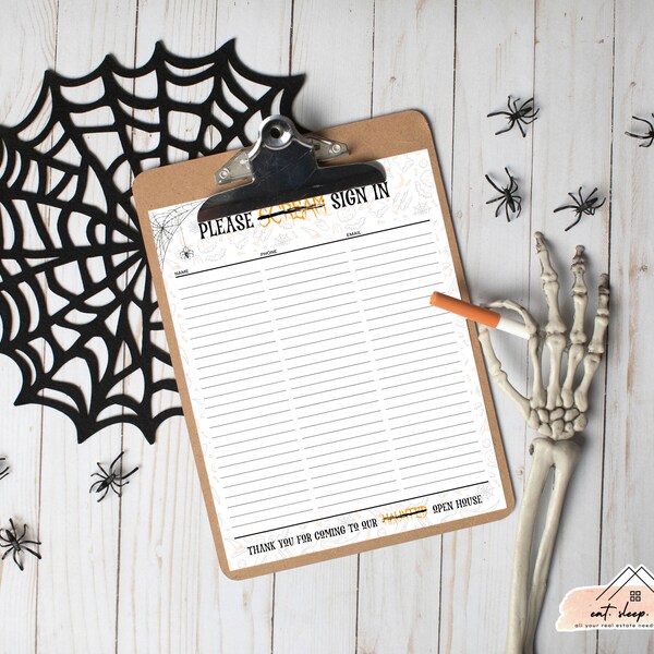 Halloween Sign in Sheet - Etsy