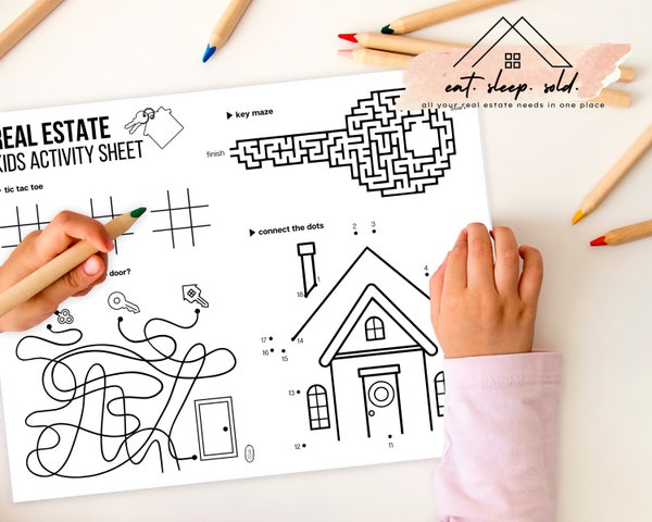 Open House Coloring Page Realtor Giveaway House Coloring Card Mortgage ...