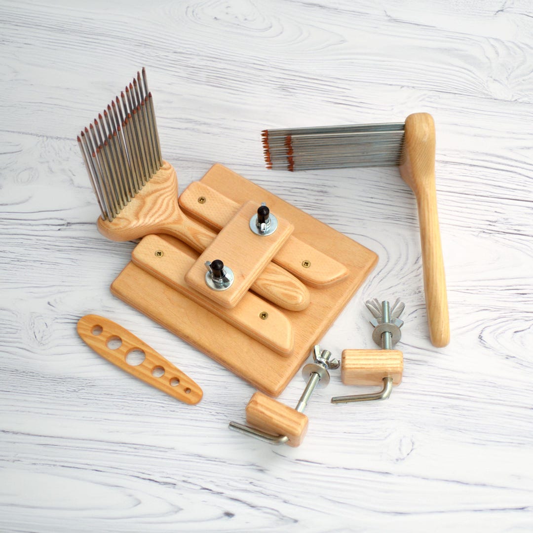 Fine Wool Combs Double Raw With Holder, Spinning Diz and Leather Covers ...