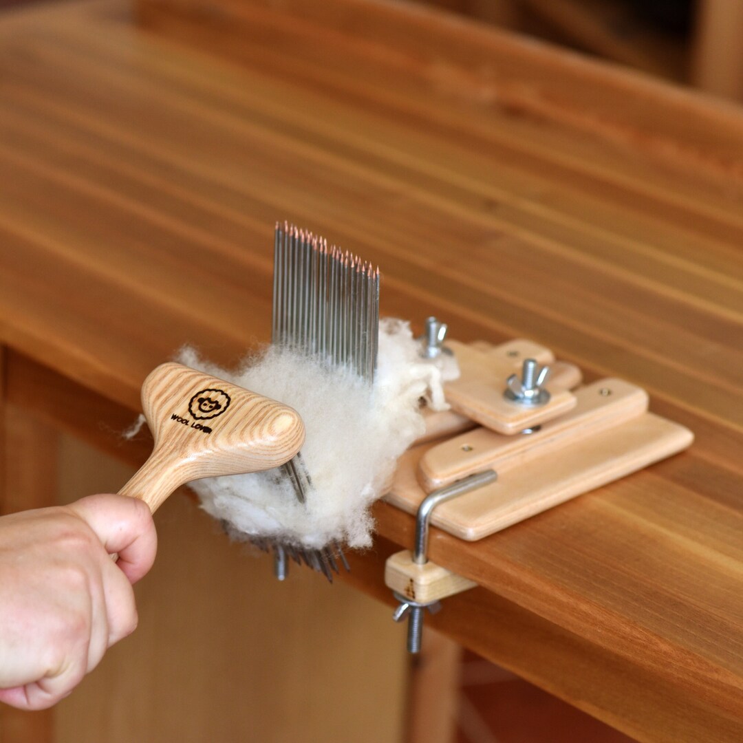 Extra Fine Wool Combs With Holder and Spinning Diz, Wool Combs Leather ...