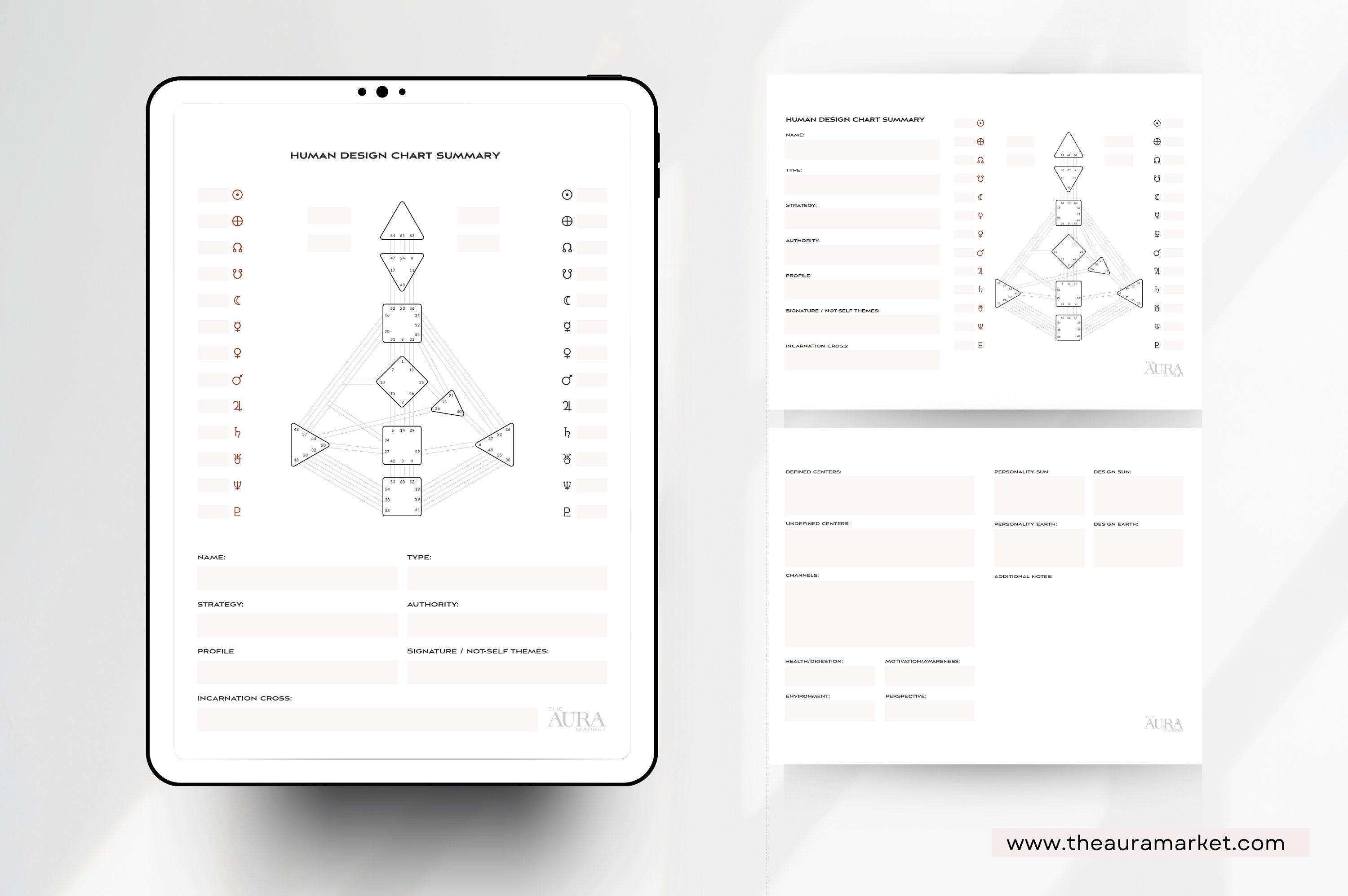 Digital Client Chart Bundle for Human Design, Canva Templates Human ...