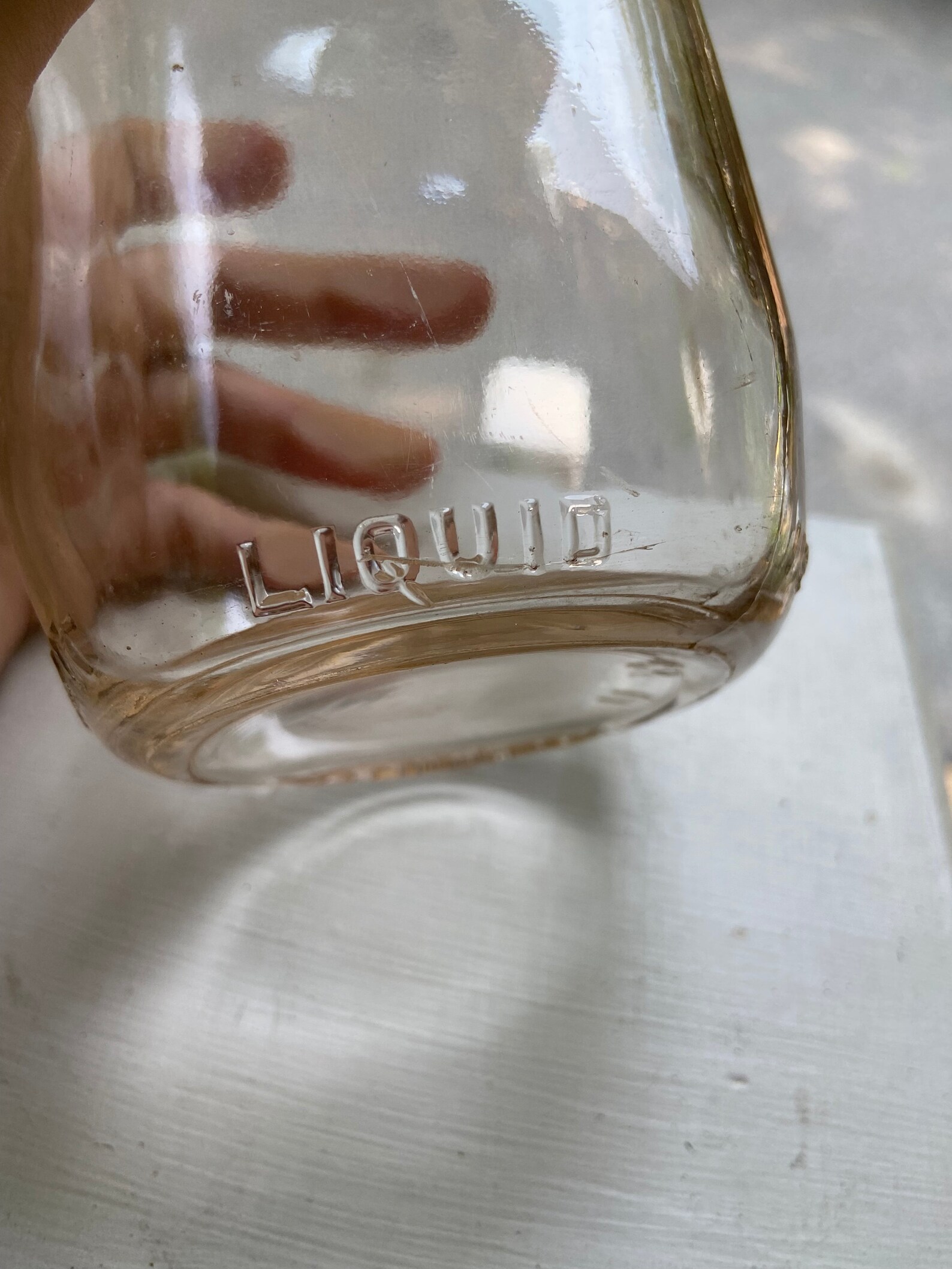 Vintage Clear Tall Milk Jug Glass Bottle - Partial Red Label Store - Etsy