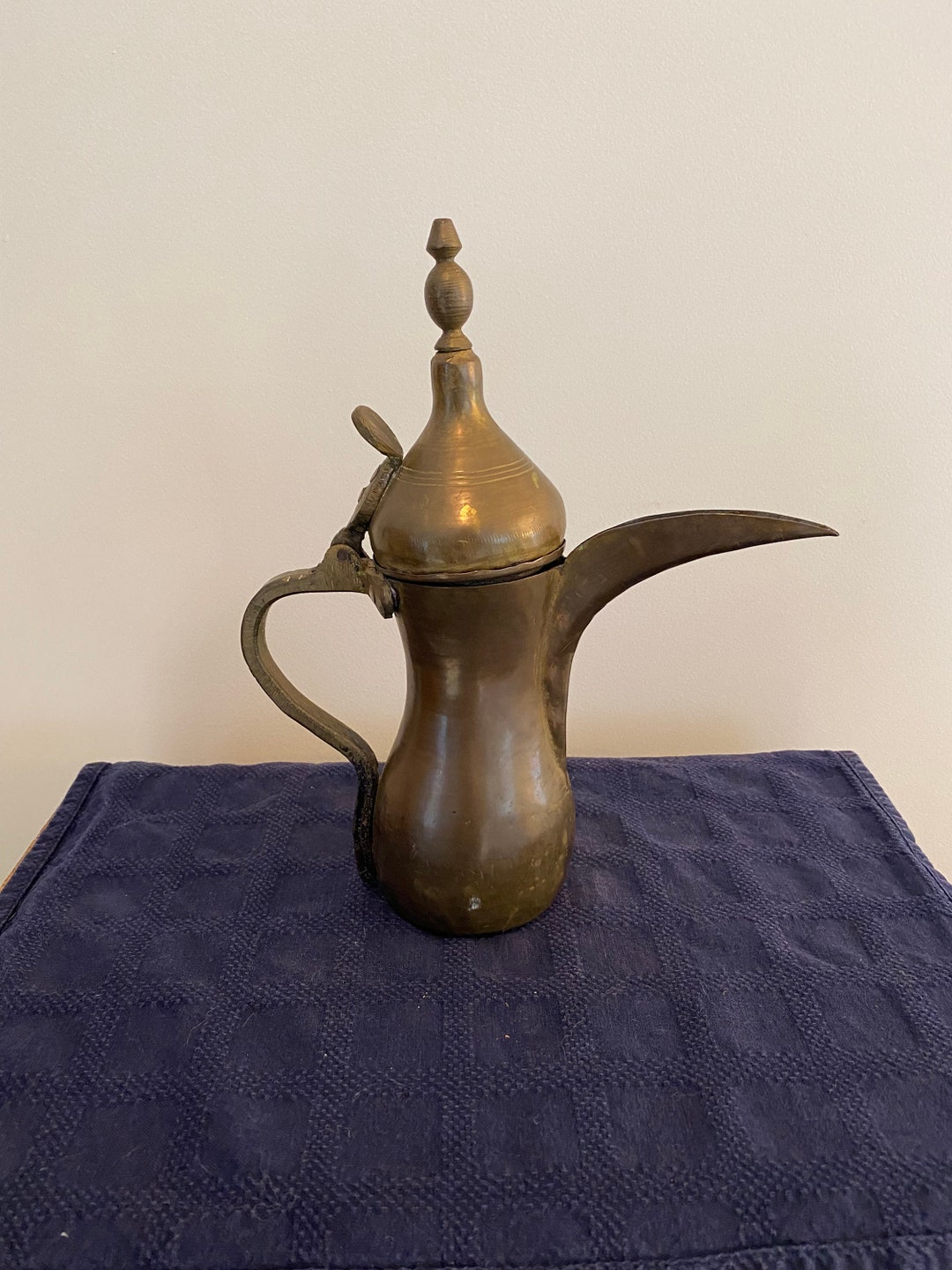 Vintage Primitive Brass Dallah Handcrafted Tea Pot Kettle Coffee Middle ...