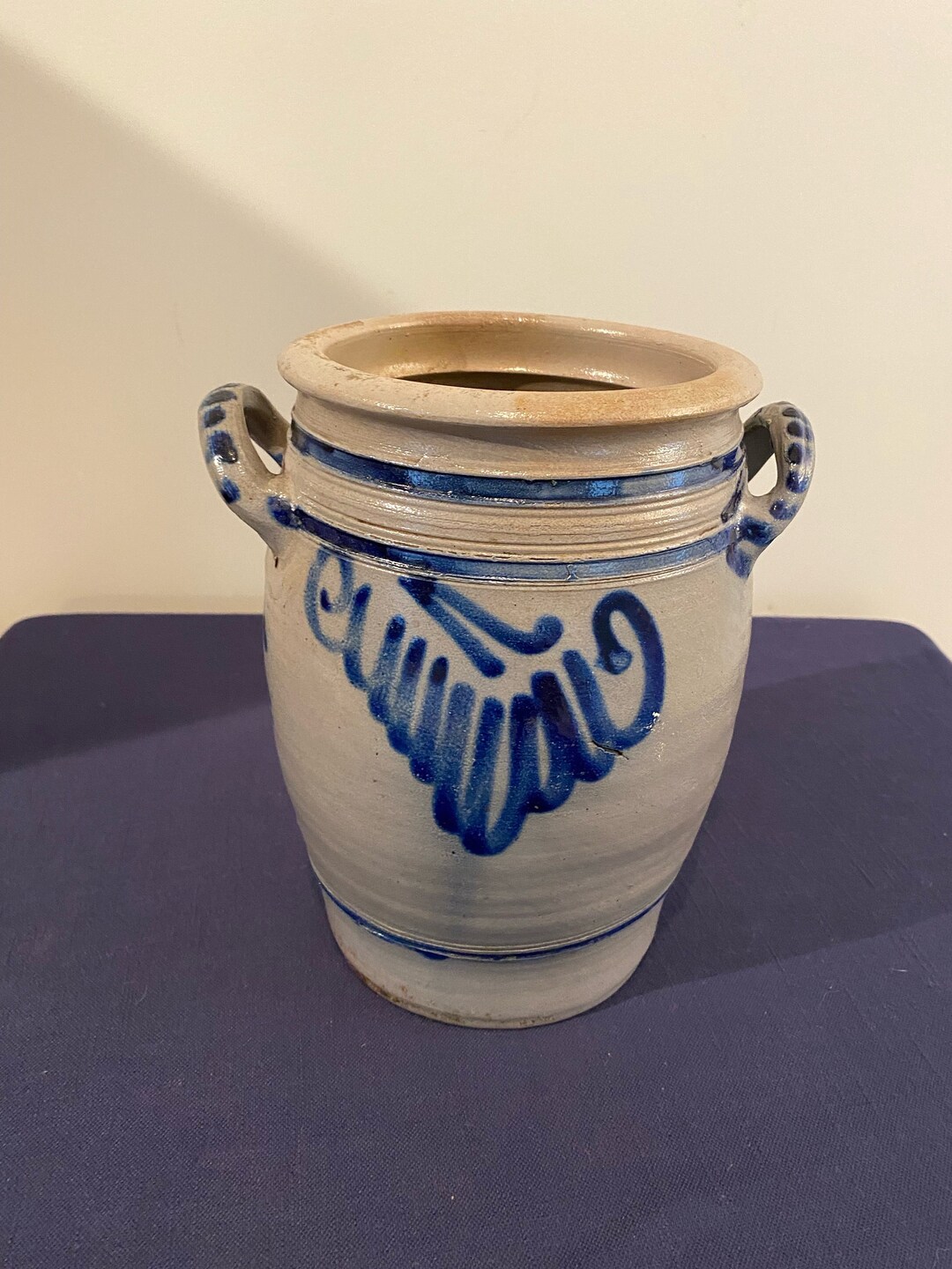 Westerwald Blue Cobalt Stoneware Glaze Crock Handled Vase - Etsy