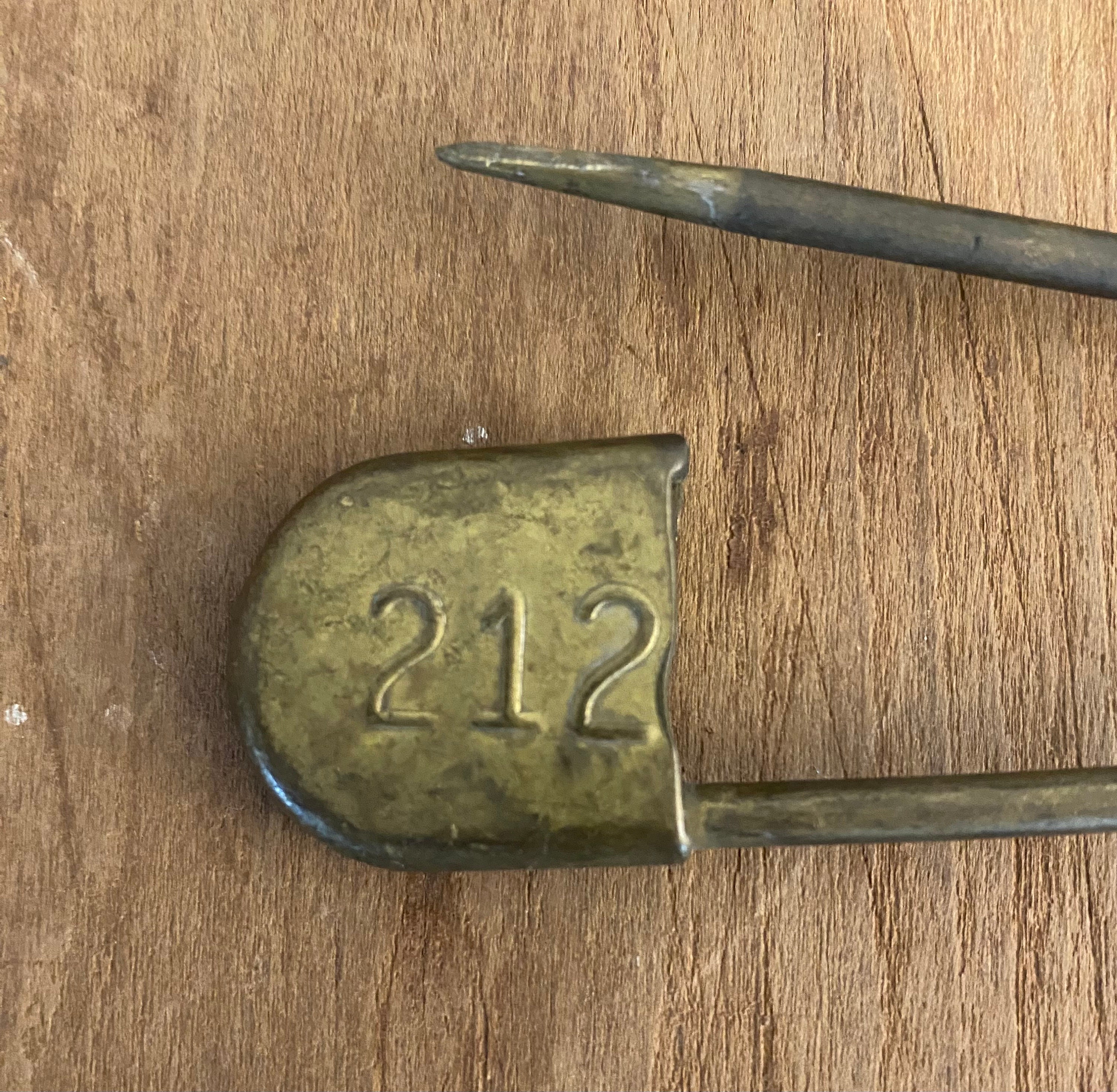 Large Brass Safety Pin Numbered Tag Laundry Duffle Bag Military - Etsy