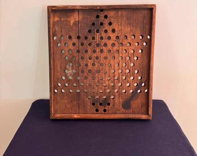 Antique Game Board Wooden Marble Primitive Hand Made Great Decorative ...