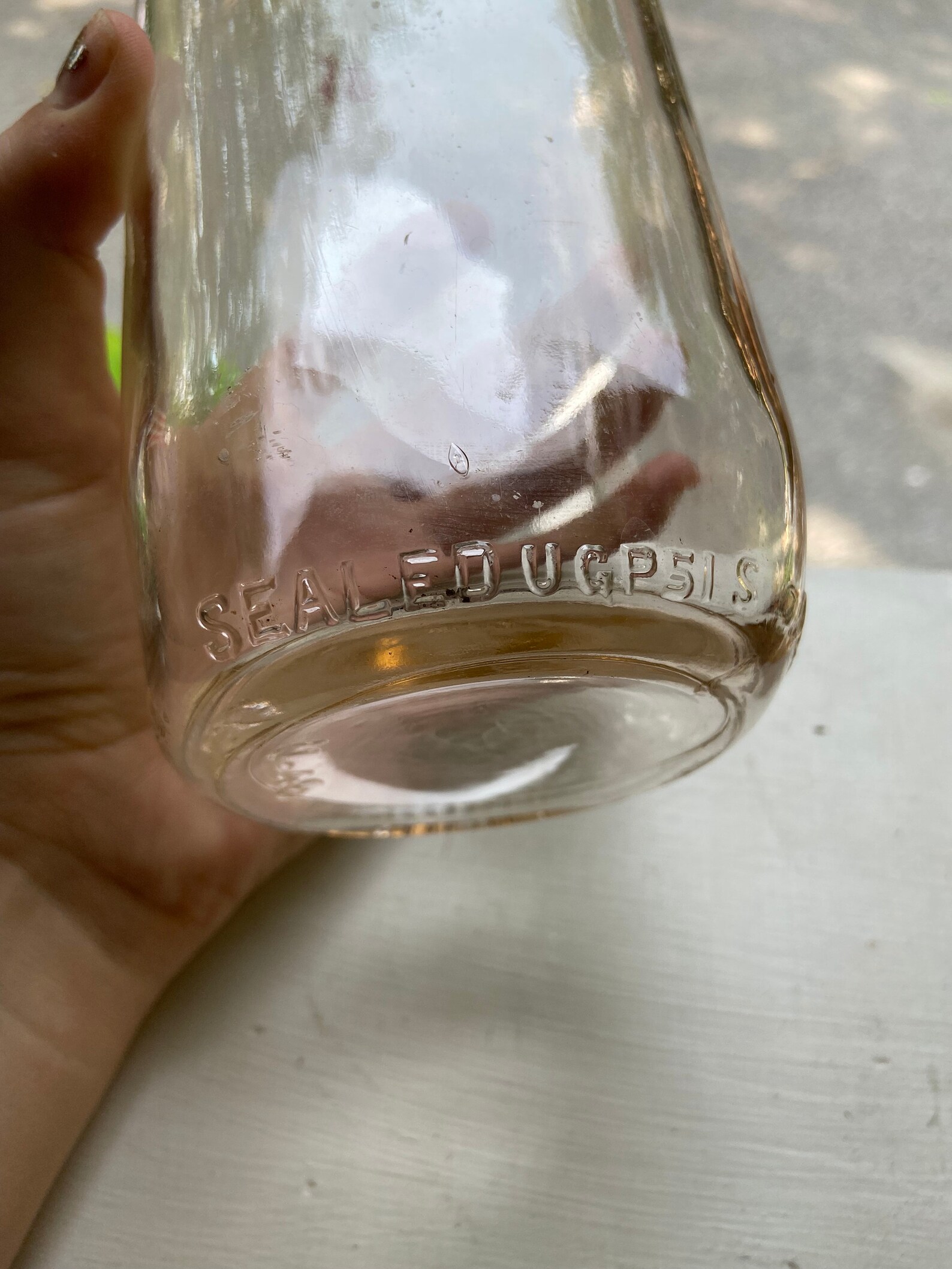 Vintage Clear Tall Milk Jug Glass Bottle - Partial Red Label Store - Etsy