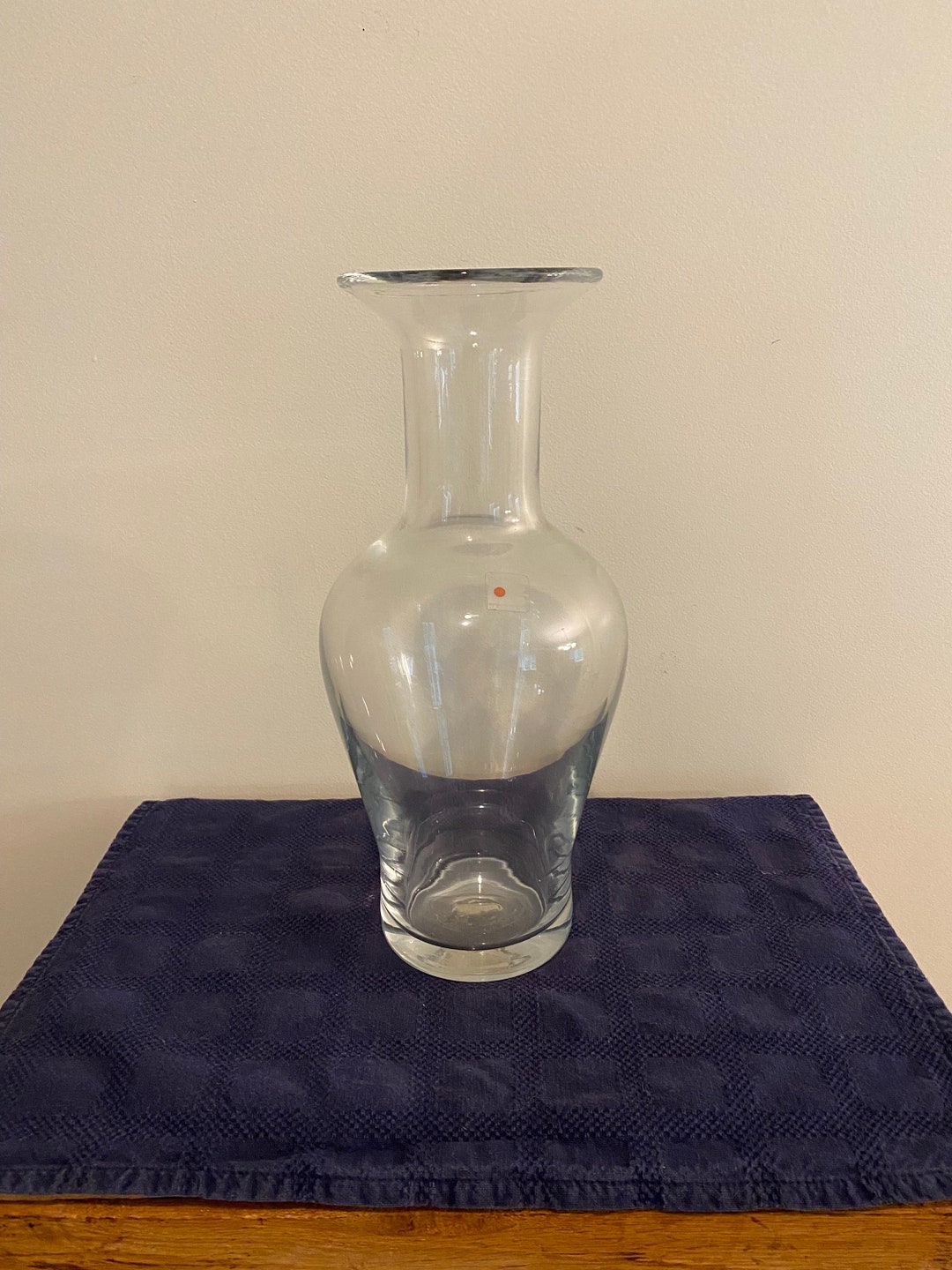 Blenko Hand Made Clear Glass Flower Vase Large Size Clear - Etsy