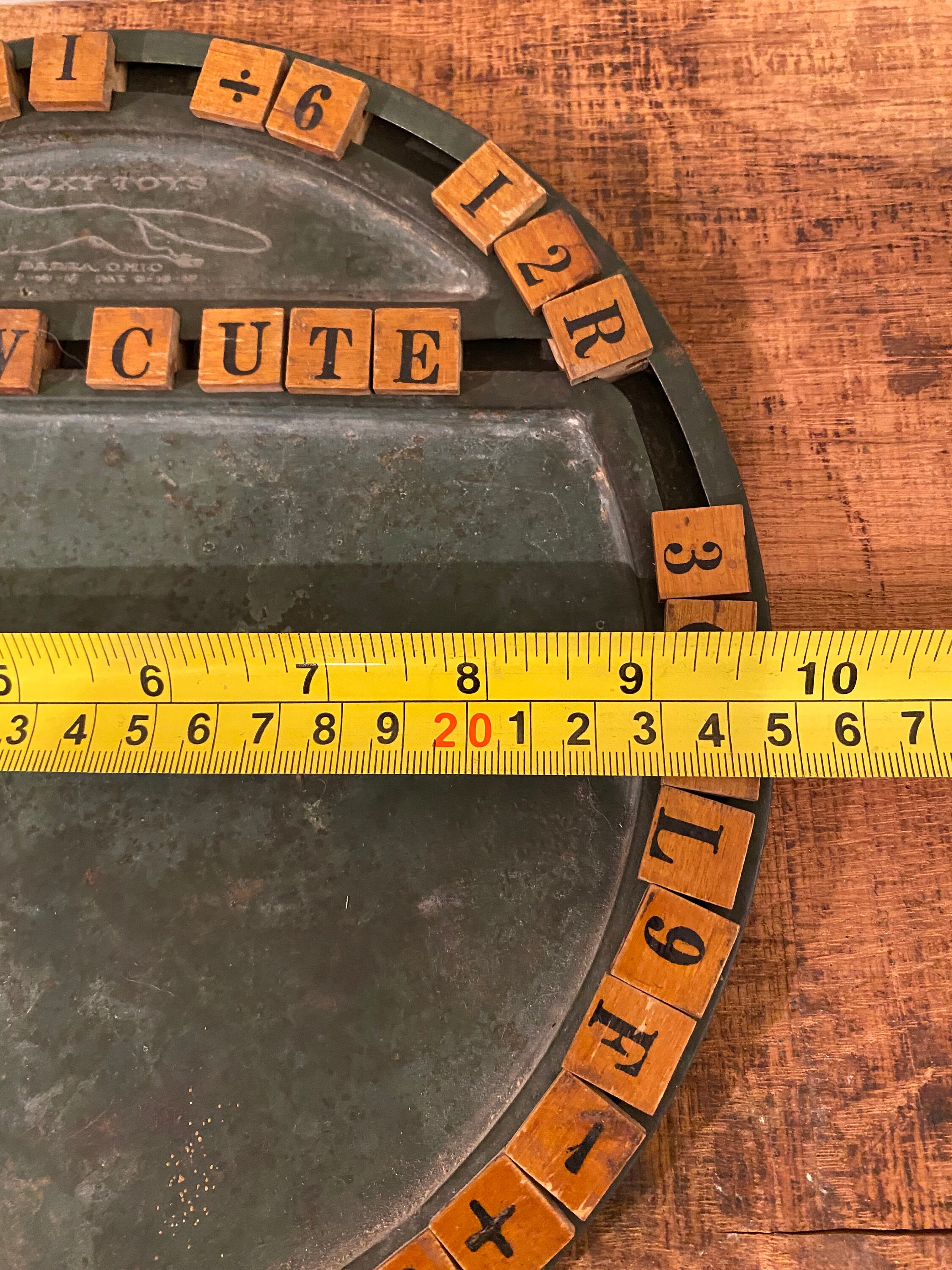 Antique Foxy Toys Alphabet Spelling Toy Wood and Tin 1920's Berea Ohio ...