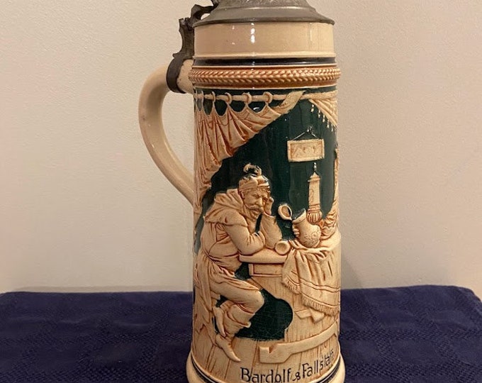 Antique Germany Beer Stein Bardolph and Falstaff Shakespeare 9" - Etsy
