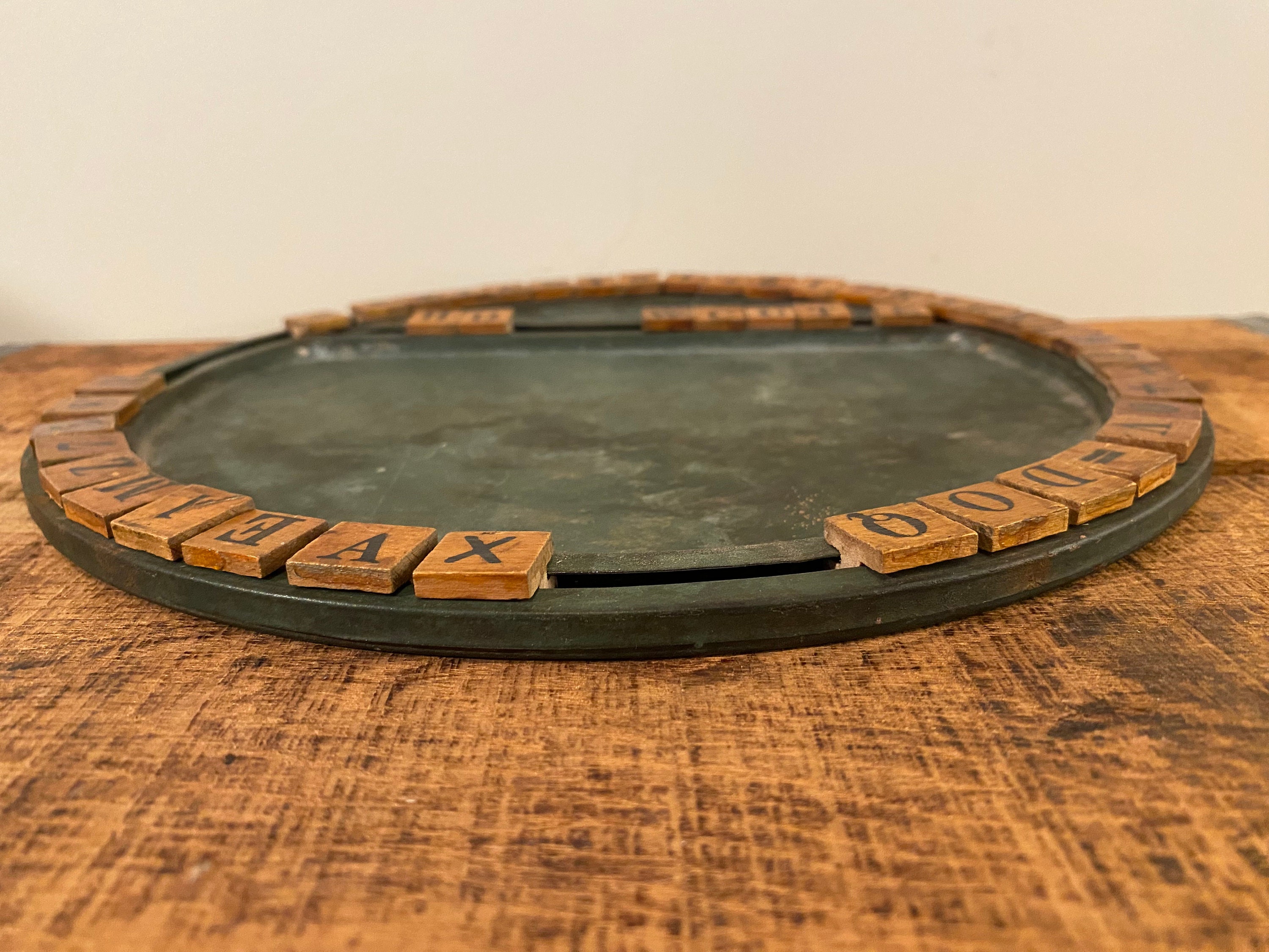 Antique Foxy Toys Alphabet Spelling Toy Wood and Tin 1920's Berea Ohio ...