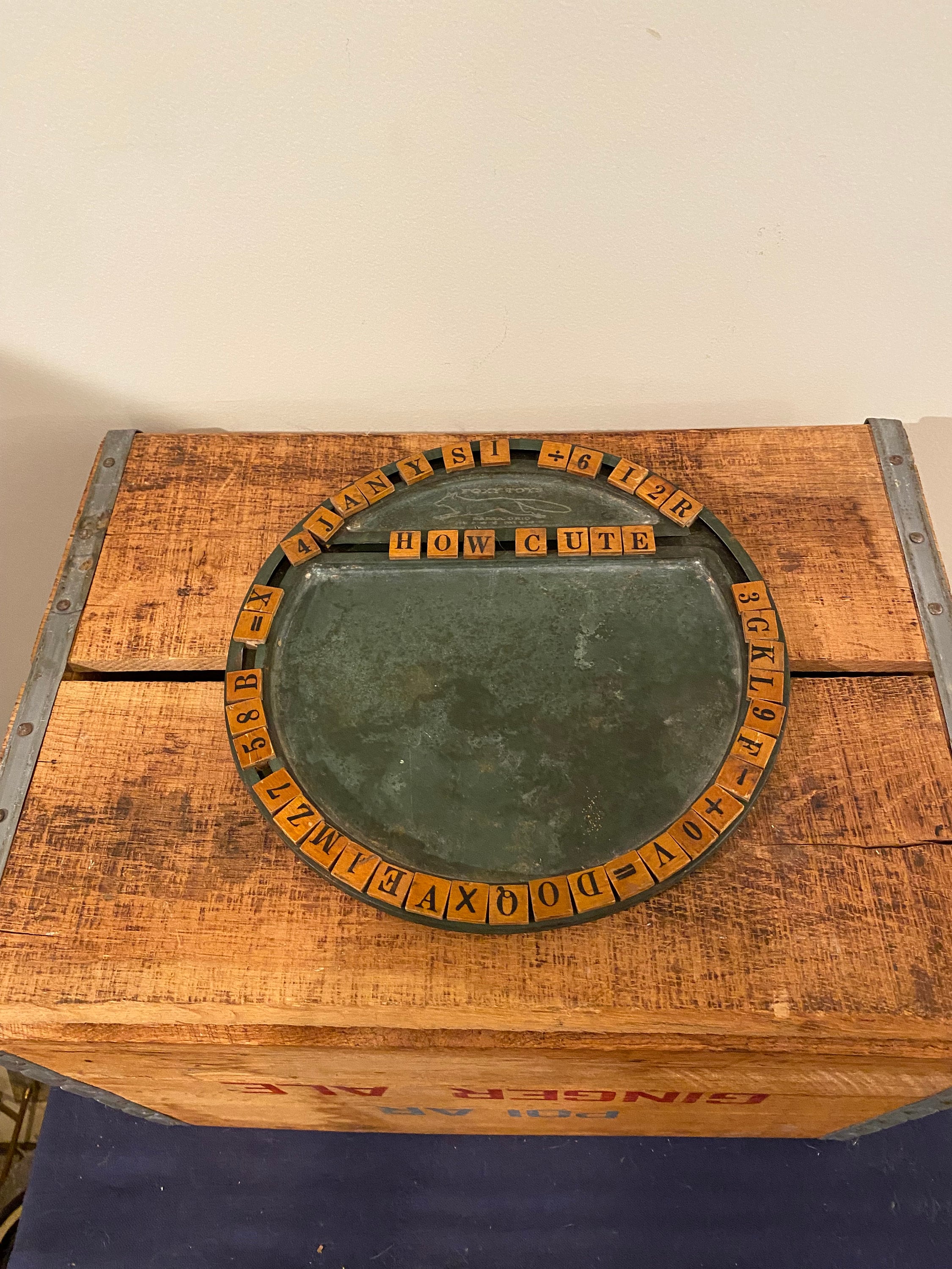 Antique Foxy Toys Alphabet Spelling Toy Wood and Tin 1920's Berea Ohio ...