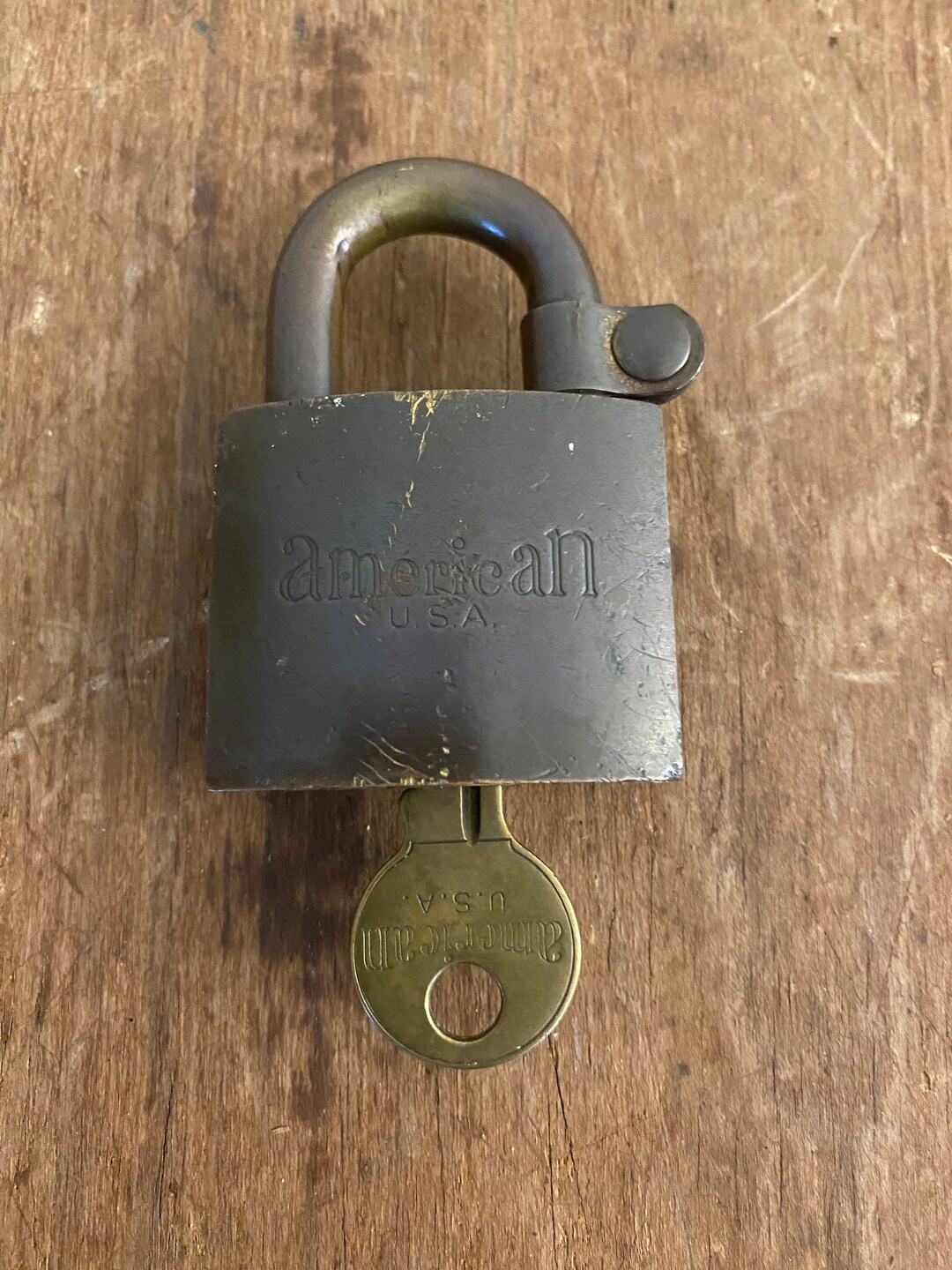 American Brass US Lock With Key Vintage - Etsy