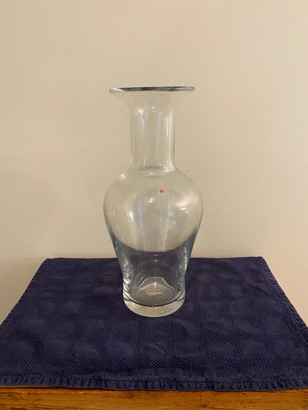 Blenko Hand Made Clear Glass Flower Vase Large Size Clear - Etsy