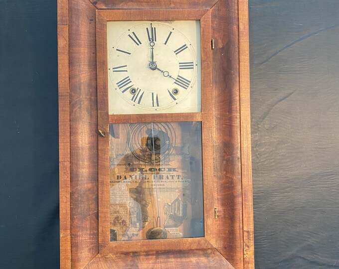 Antique Early Mid 1800's Daniel Pratt Jr Large Clock Boston Key and ...
