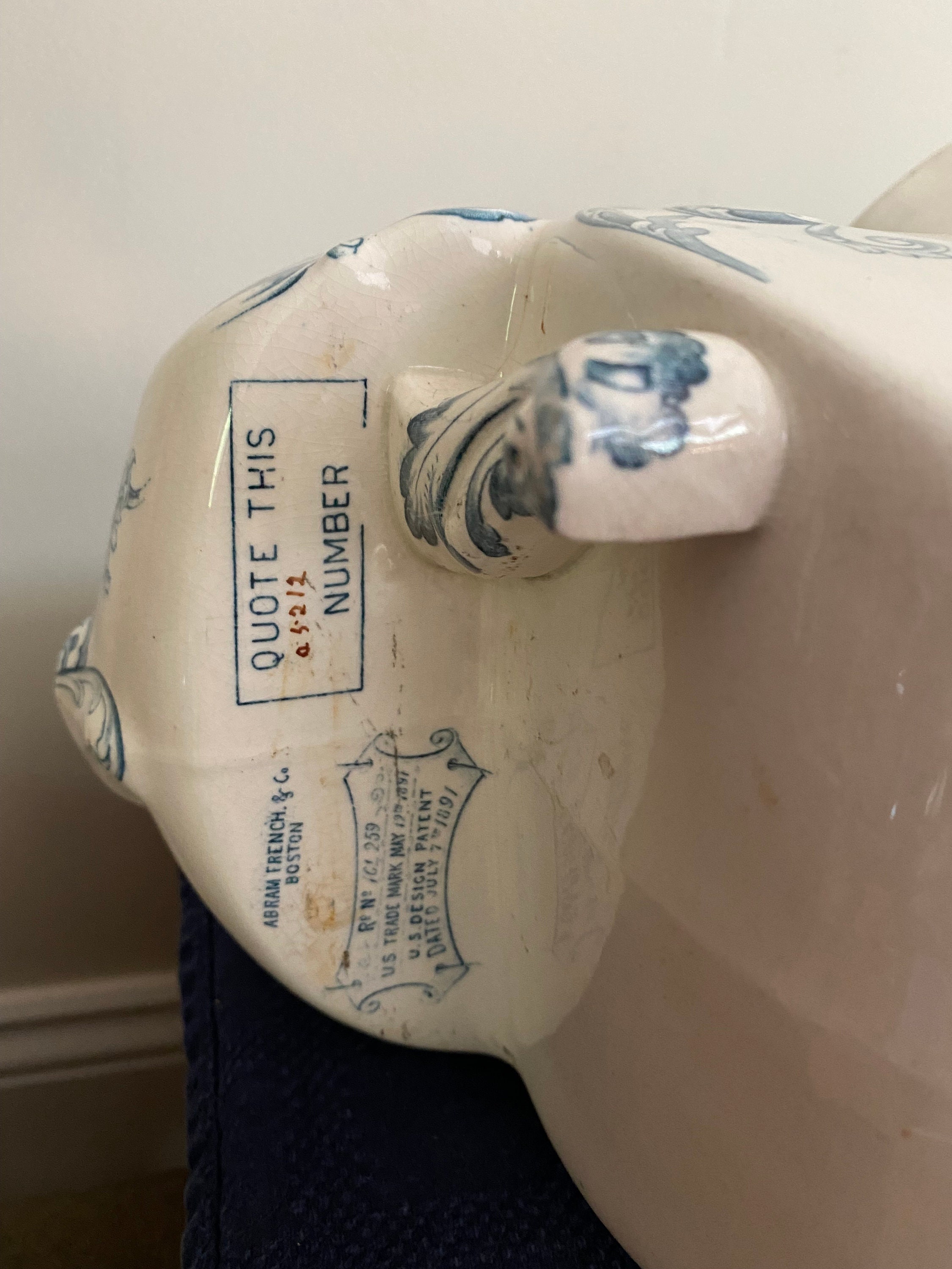 Doulton Burslem 2 Piece English Pottery Royles Patent Toilet Aquarius ...