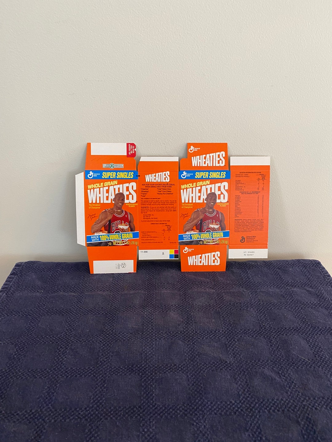 1991 Michael Jordan Wheaties Box Mini Flat Series 1 Unfolded Flat Box ...