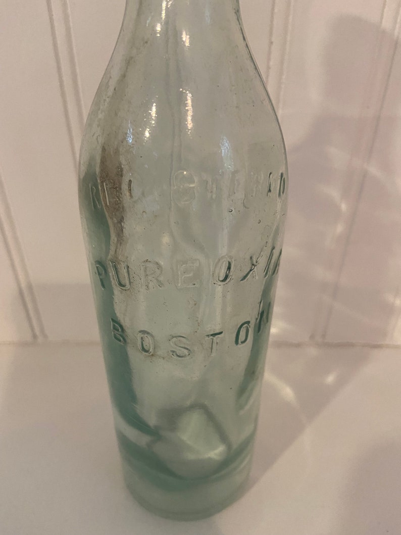 Antique Aqua Tall Pureoxia Boston Soda Bottle Moxie - Etsy