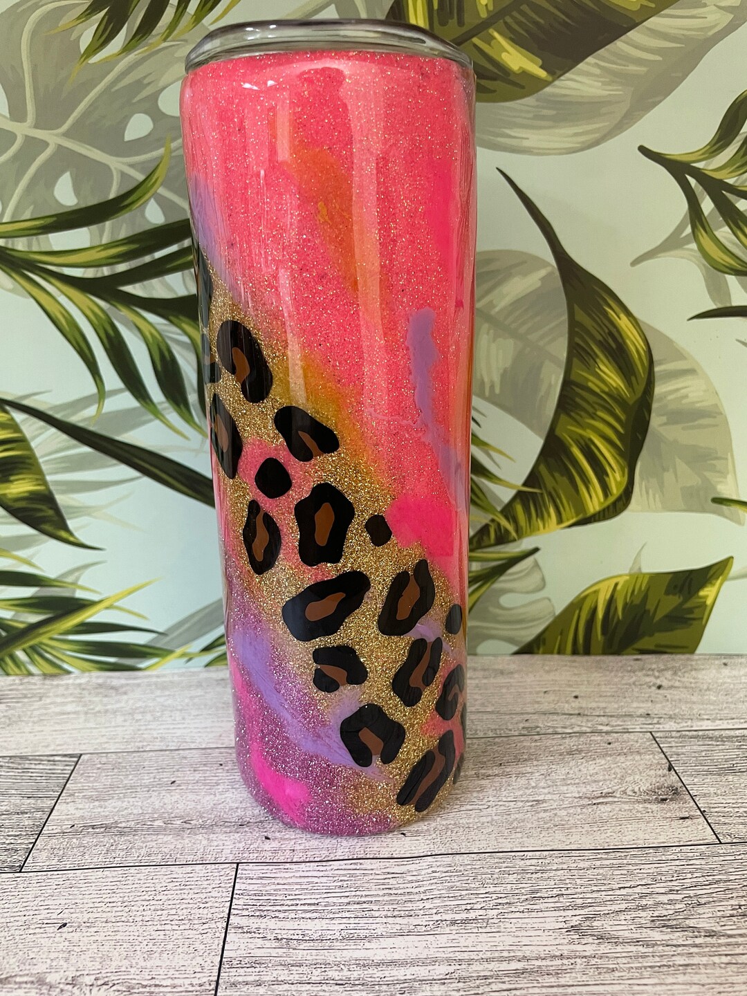 Pink and Purple Leopard Print Tumbler Animal Print Tumbler - Etsy
