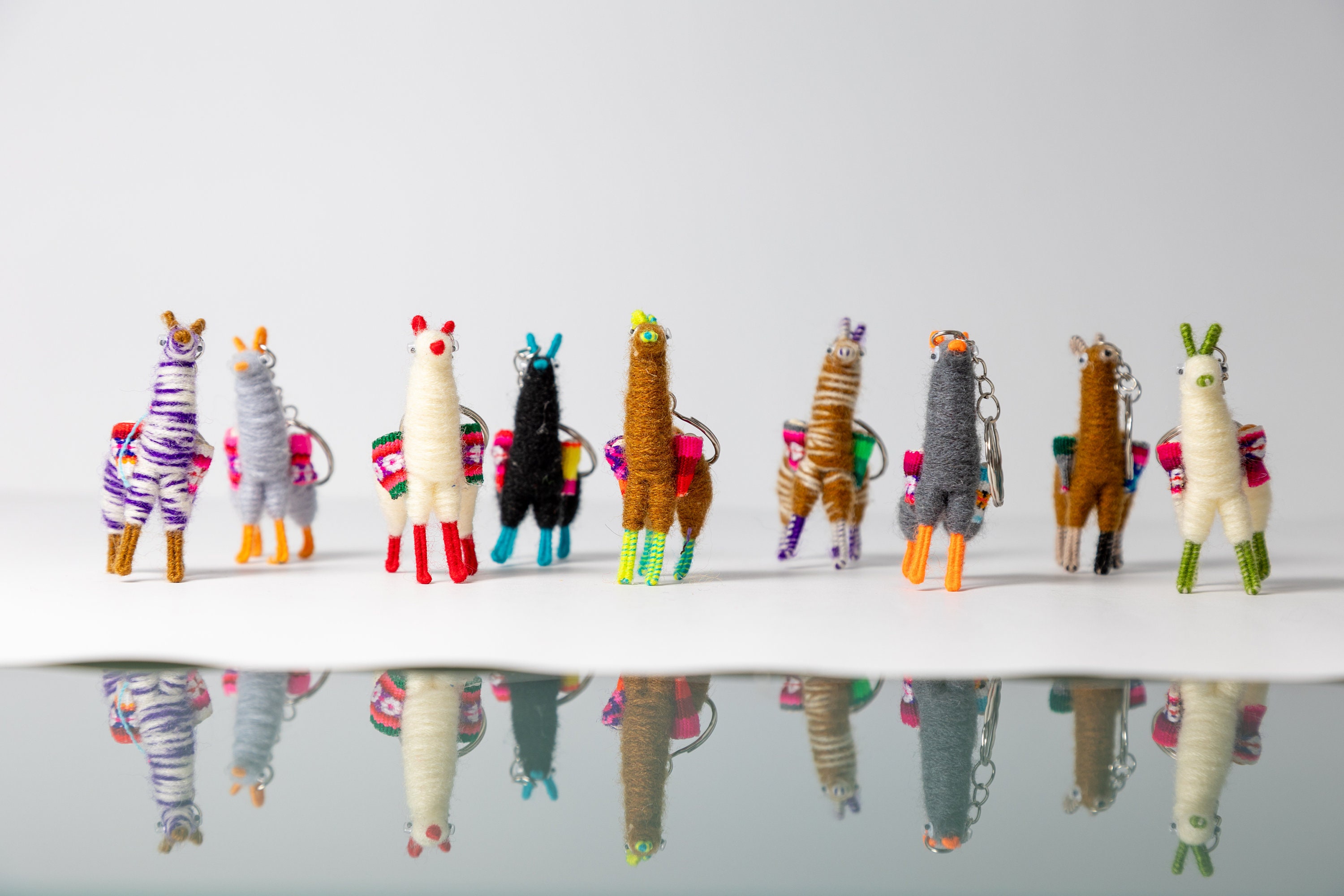 Lama-schlüsselanhängern Miniatur-lamas in Verschiedenen Farben Tiny Llama Keychainhandmade Llama ...