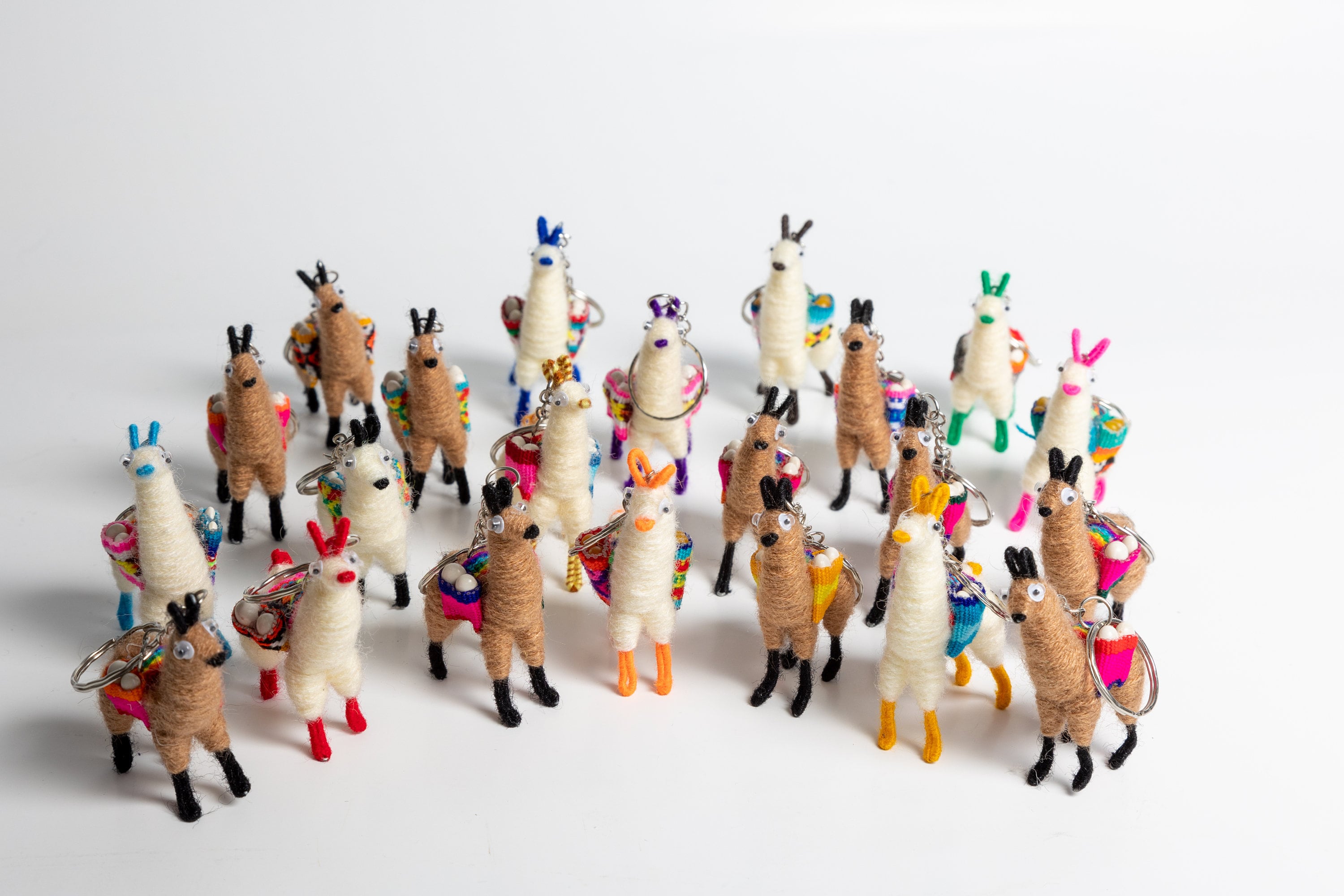Lama-schlüsselanhängern Miniatur-lamas in Verschiedenen Farben Tiny Llama Keychainhandmade Llama ...