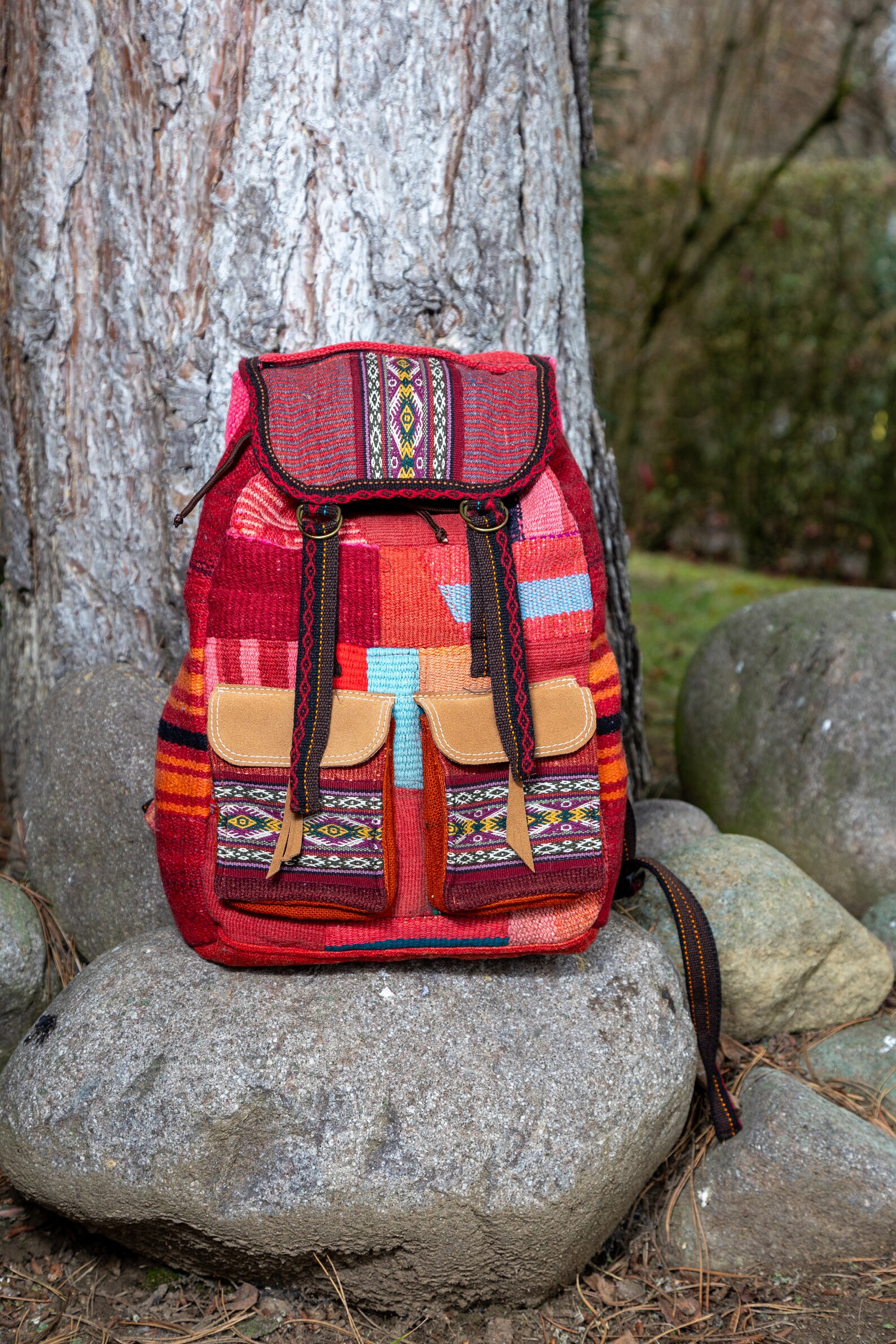 Rucksäcke Handgemacht Boho Chic Natural damen Rucksack Fair ethno inca ...