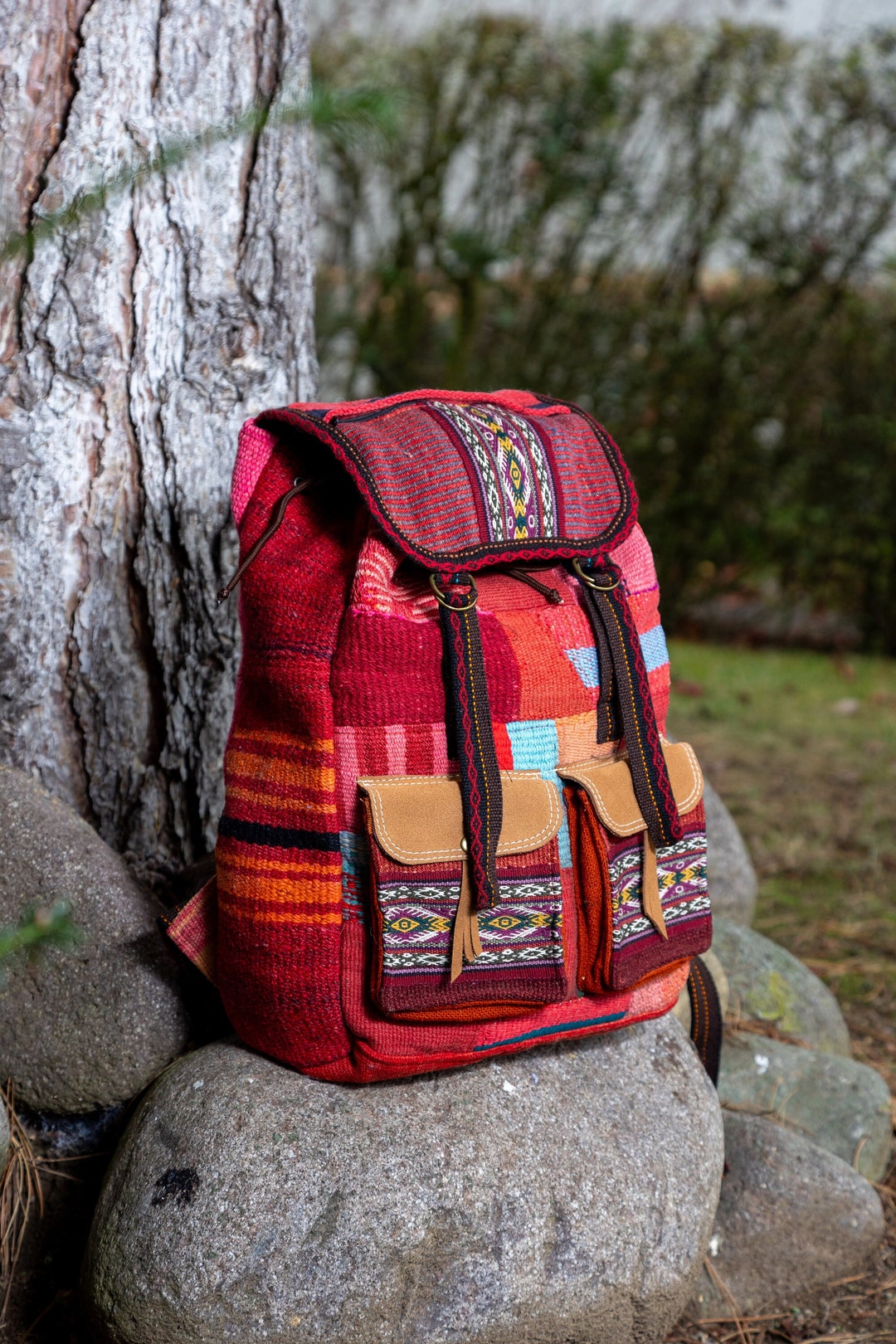 Rucksäcke Handgemacht Boho Chic Natural damen Rucksack Fair ethno inca ...
