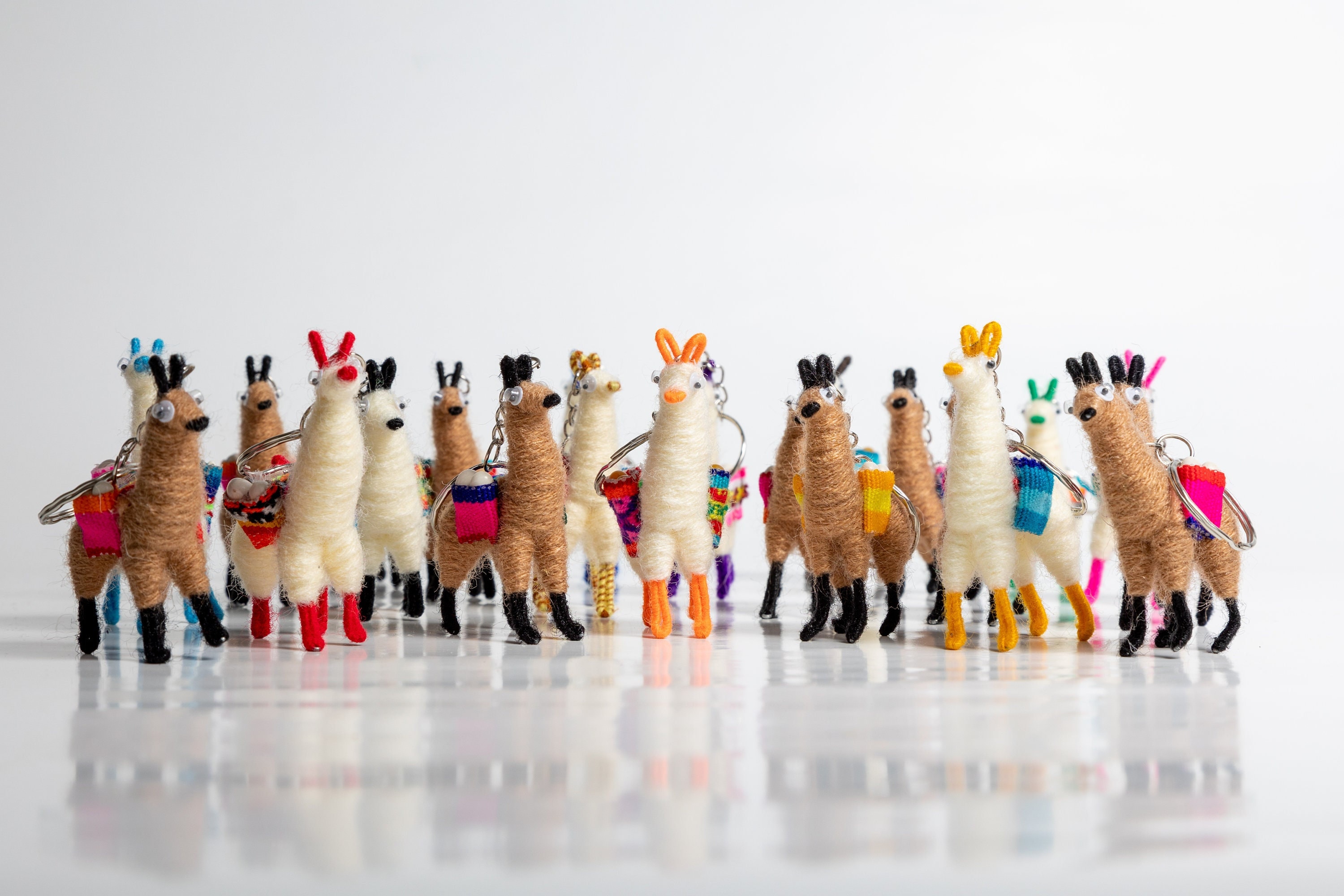Lama-schlüsselanhängern Miniatur-lamas in Verschiedenen Farben Tiny ...