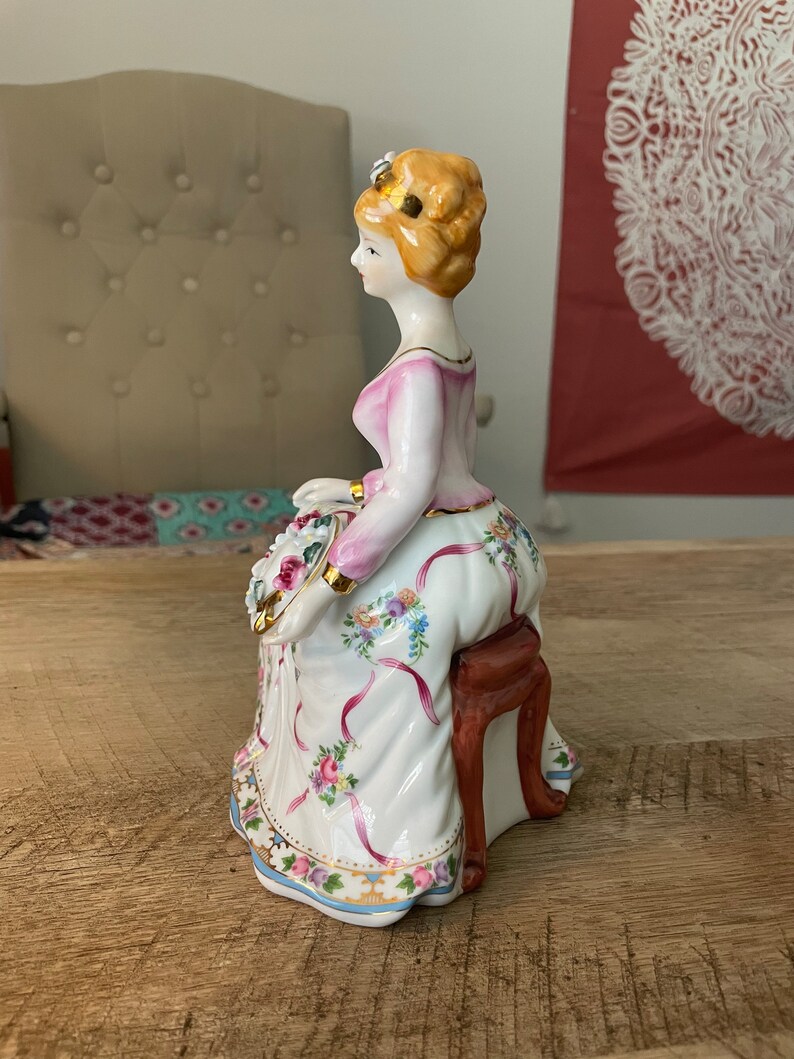 Vintage Ceramic Porcelain Sitting Victorian Colonial Lady - Etsy