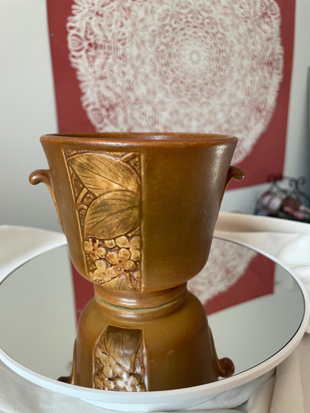 Weller Potter Artist Signed Antique Pottery Cache Pot Velva Ceramic 3.5 ...