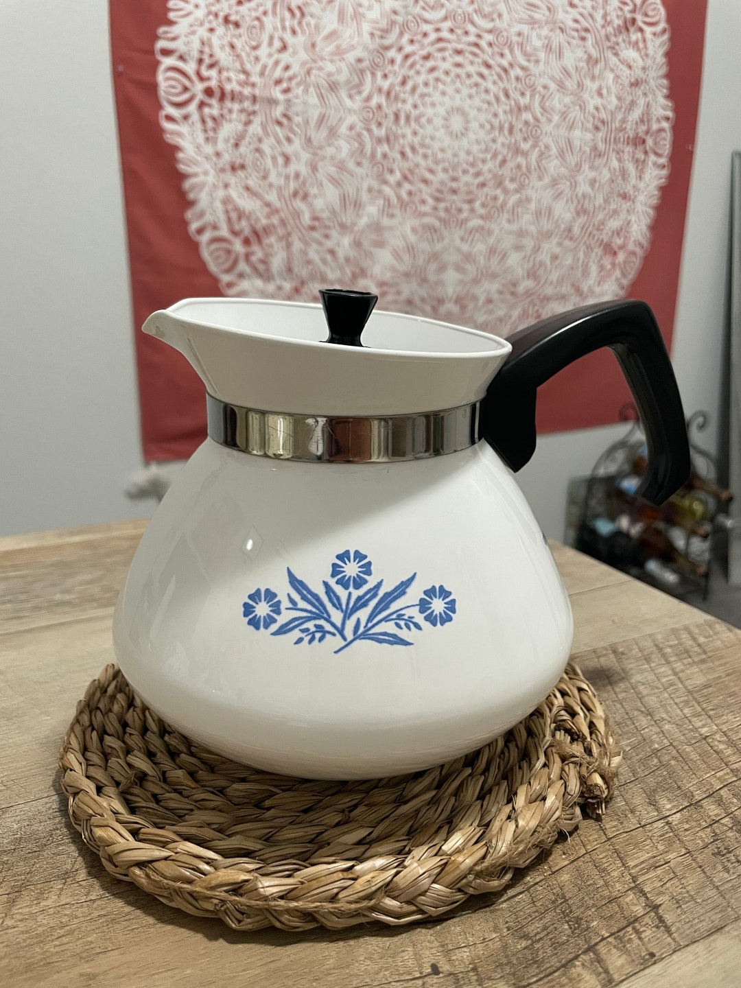 Corning Ware 6cup Teapot, Blue Cornflower, Vintage Tea Pot, Tea,coffee ...