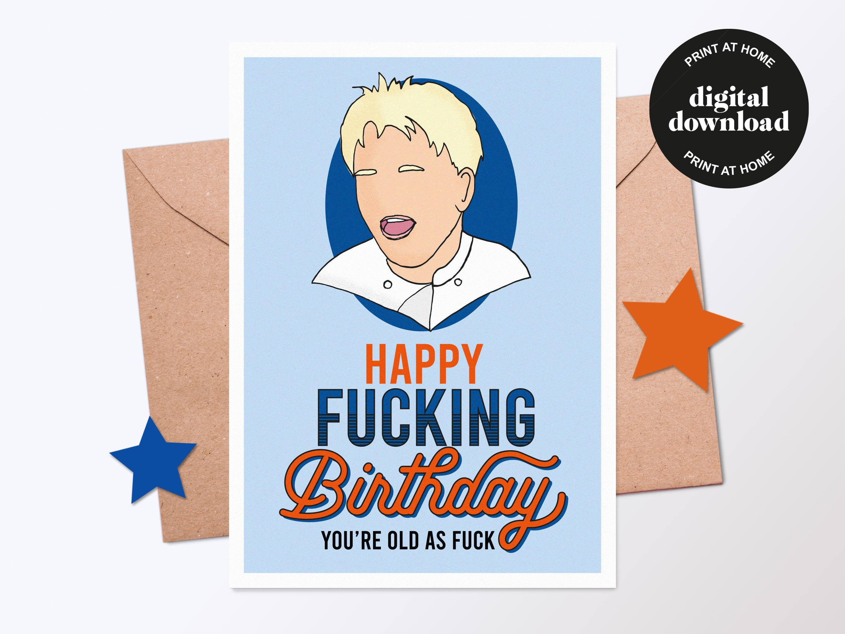 Gordon Ramsay Birthday Card Printable Card Digital Card Downloadable ...