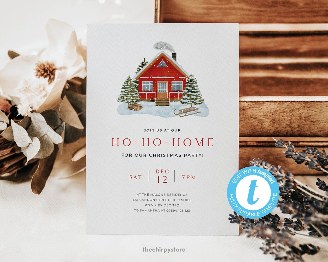 Editable Christmas Invitation Template, Digital Christmas Invitation ...