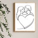 One Line Art Couple, Kiss Print, Minimal Couple Wall Art, Male and ...