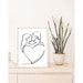 One Line Art Couple, Kiss Print, Minimal Couple Wall Art, Male and ...