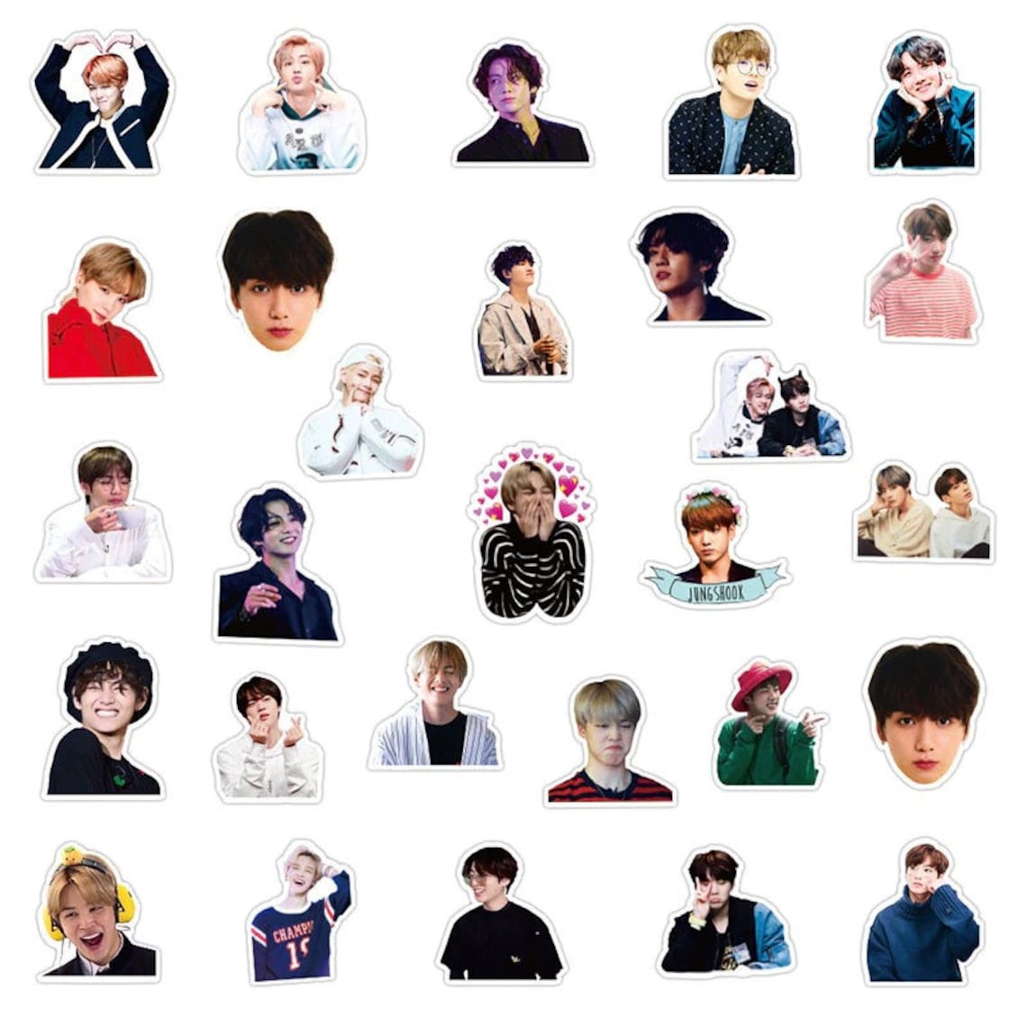 50Pcs K-Pop Bangtan Boys Idols Stickers Pack Korean Stars Cute | Etsy
