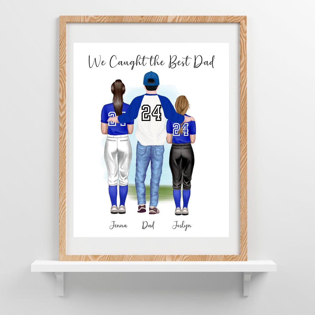 Personalized We Caught the Best Dad Softball Dad Gift From Daughters ...