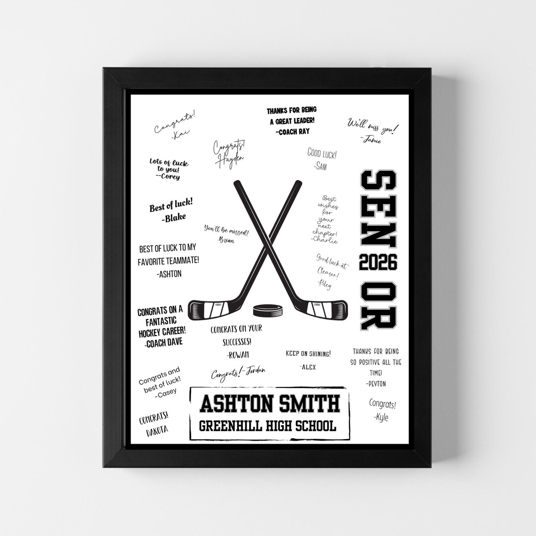 Ice Hockey Senior Poster, Personalized Senior Night Sign, Hockey Senior ...