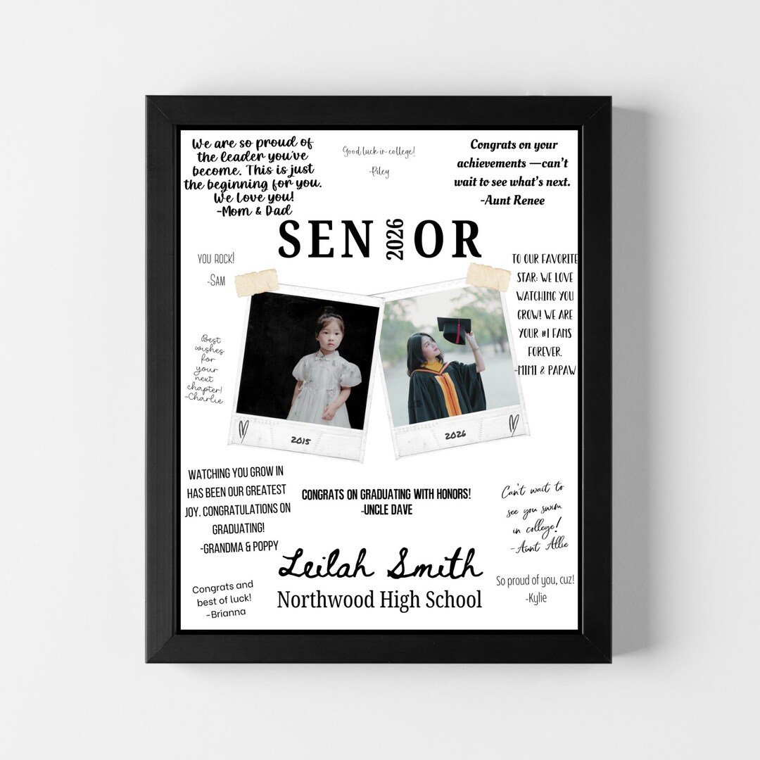 Senior 2026 Custom Poster, Personalized Graduation Signature Poster ...
