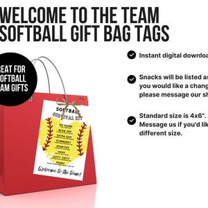 Instant Download Softball Team Gift Tag Printable | Welcome to Team ...