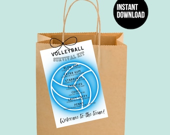 Instant Download Volleyball Team Gift Tag Printable Volleyball Survival ...