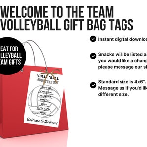 Instant Download Volleyball Team Gift Tag Printable Welcome to Team ...