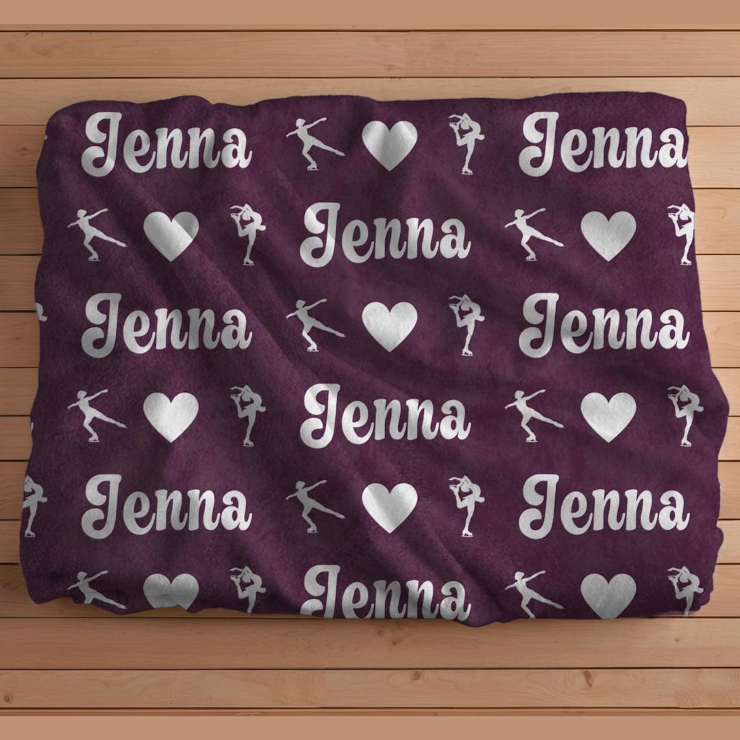 Custom Ice Skating Gift Figure Skating Blanket Personalized Blanket ...