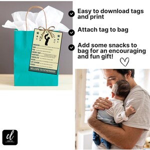 New Dad Survival Kit Bag Tag Printable New Dad Gift Tag First Time Dad ...