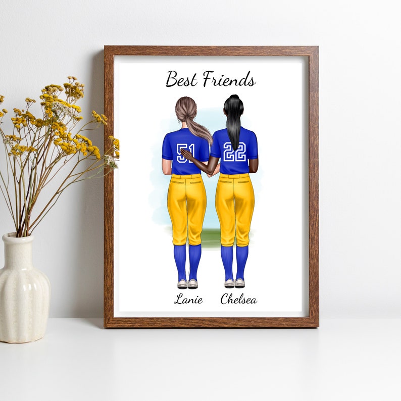 Personalized Bestie Gifts Softball Gift BFF Custom Friendship Gift ...