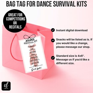 Dance Recital Gifts Dance Survival Kit Bag Tag Dancer Gift Dance Team ...