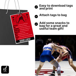 Wrestling Gift Bag Printable Wrestling Team Gift Idea Wrestling ...