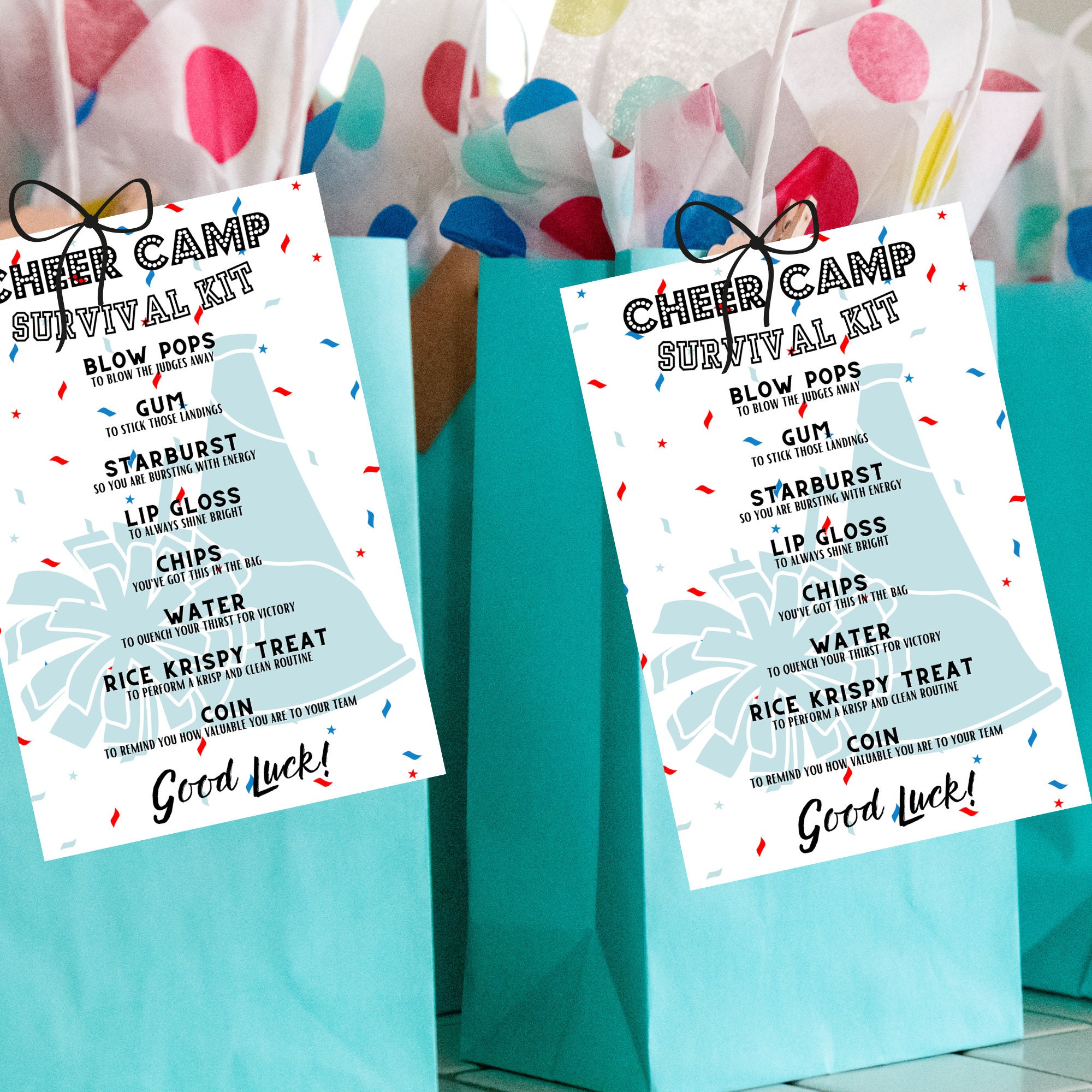 Cheer Camp Survival Kit Printable Bag Tag for Cheer Gift Bags Cheer ...