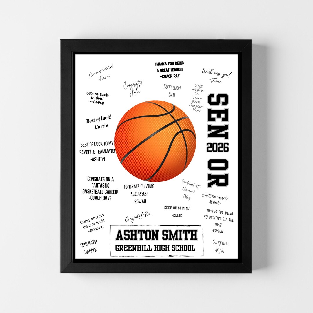Basketball Senior Poster, Personalized Senior Night Sign, Basketball ...