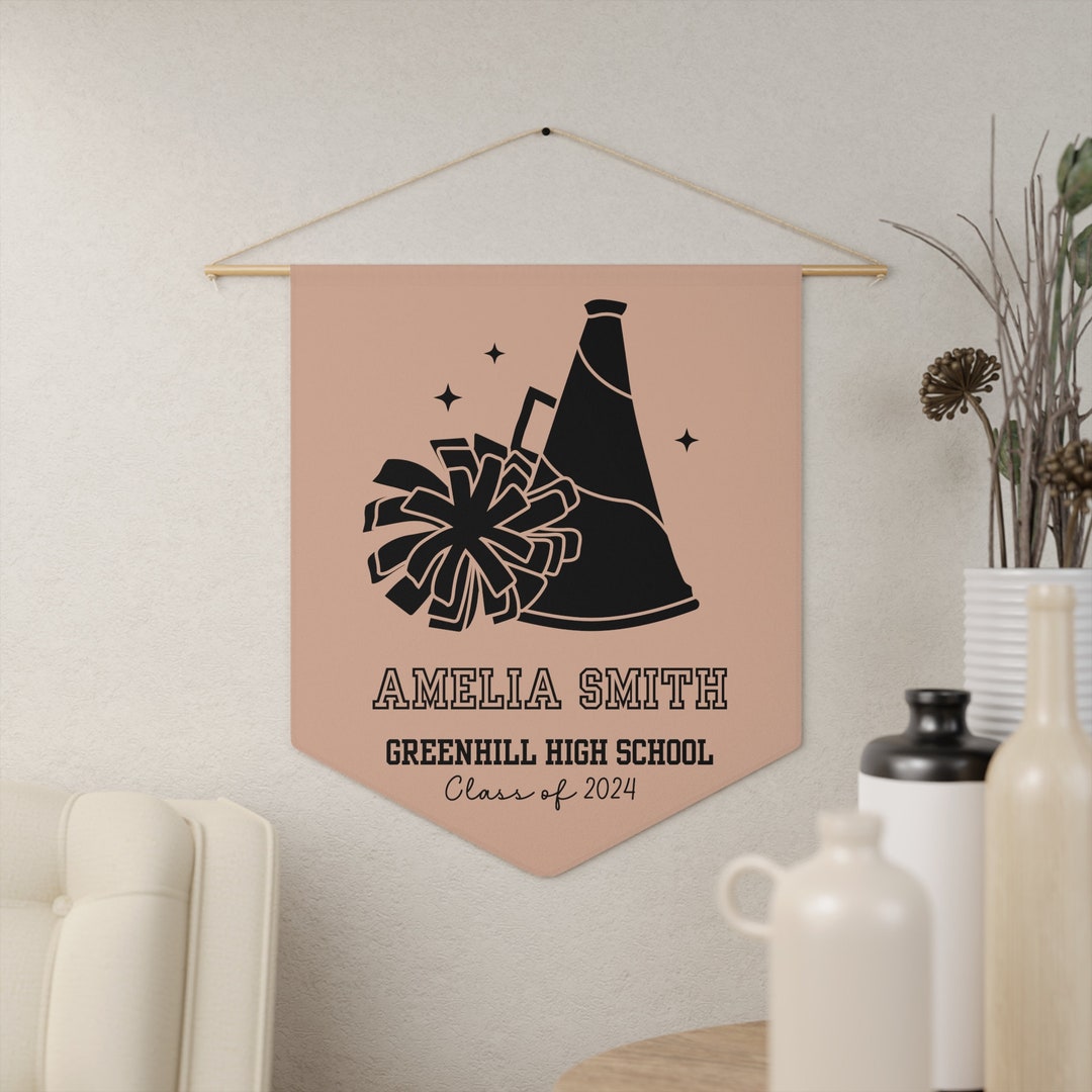 Custom Cheerleader Senior Name Pennant Custom Name Sign Cheer Senior ...